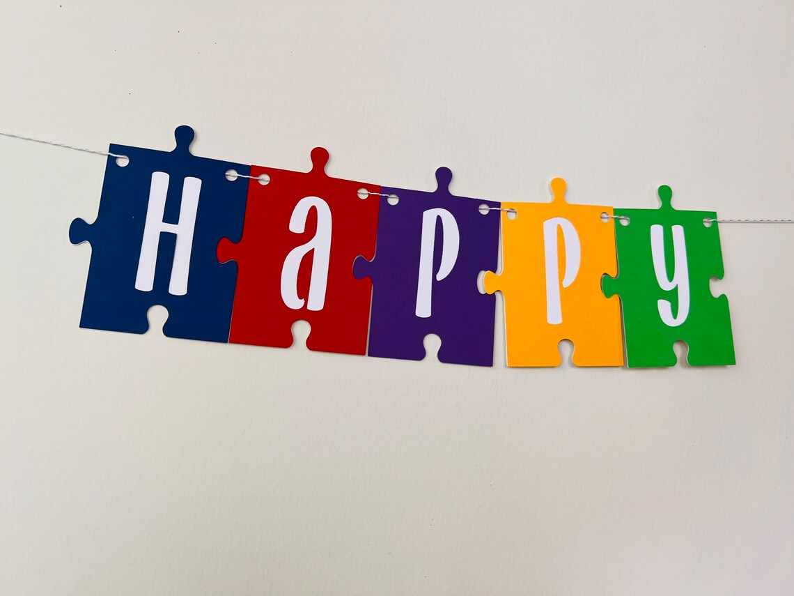 Puzzle Happy Birthday Banner Board Game Banner Game Theme - Etsy