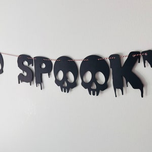 Two Spooky Skull Banner Two Spooky Birthday Decorations Halloween ...
