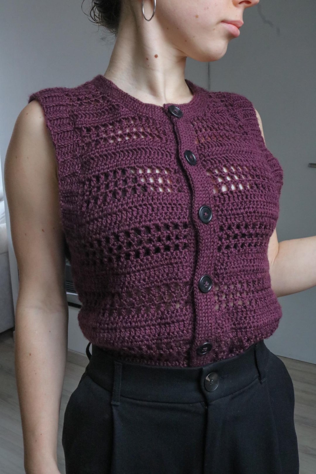 CROCHET PATTERN - Bari Vest - Mesh Crochet Vest Pattern for Woman ...