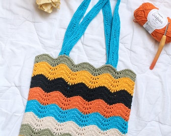 Wavy Psychedelic Tote Bag Crochet Pattern - Etsy