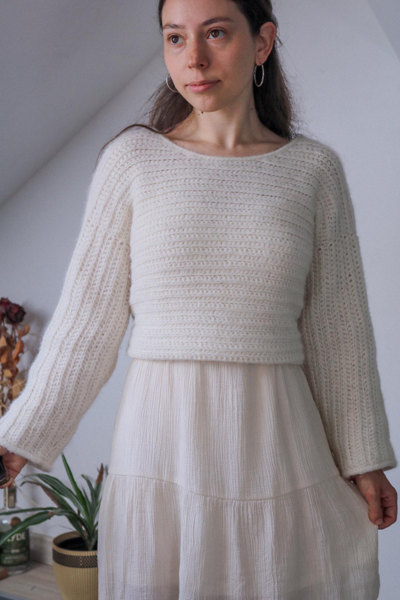 CROCHET PATTERN - Claire Sweater - Crochet Bow Sweater, Open Back ...