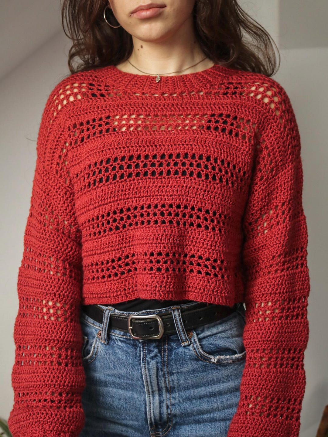 CROCHET PATTERN - Bari Sweater - Easy Crochet Cropped Sweater, Crochet ...