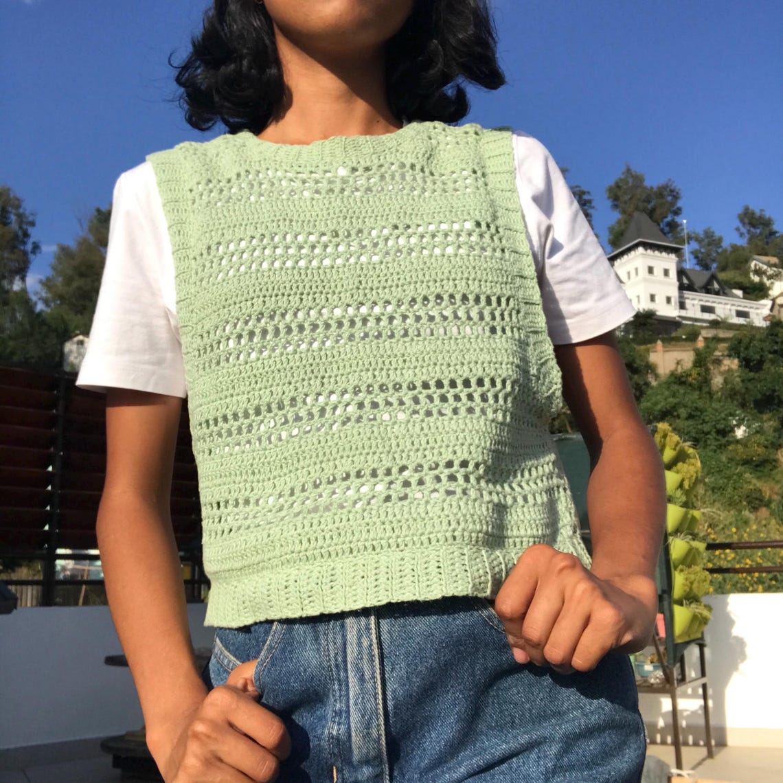 CROCHET PATTERN - Bari Slipover - Crochet Sweater Vest Pattern, Easy ...