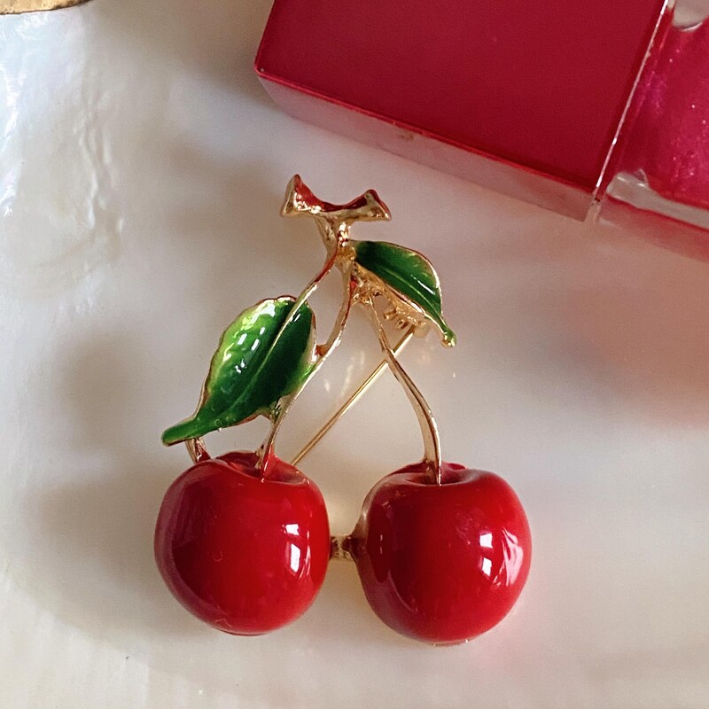 Cherry Brooch - Etsy
