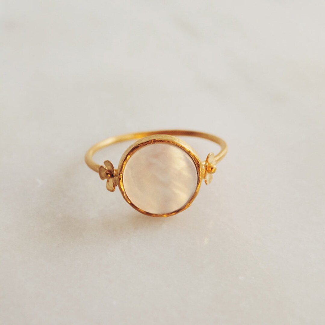 Handmade Gemstone Ring Leah, 24k Gold Vermeil, Gemstone Ring With ...