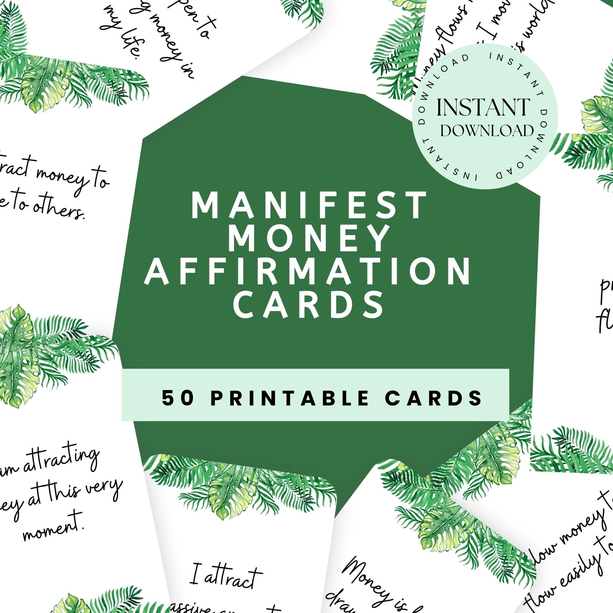 50 Money Mindset Affirmation Cards Vision Board Journal - Etsy