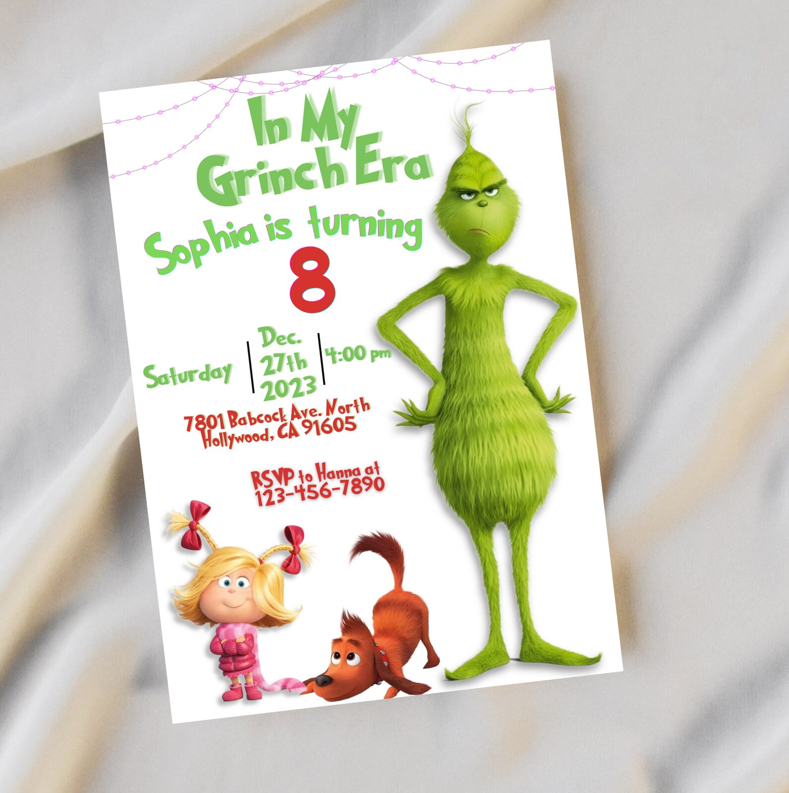 In My Grinch Era Birthday Invitation, Grinch Invitation, Birthday Invitation, Birthday Grinch ...