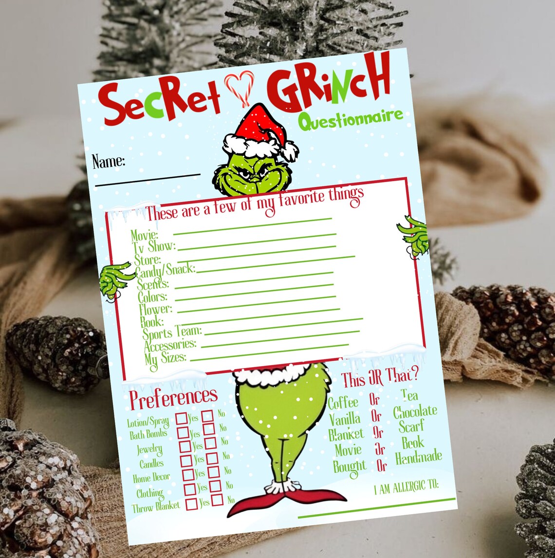 Grinch Christmas, Grinch, Grinch Decoration, Secret Santa Gift, Secret ...