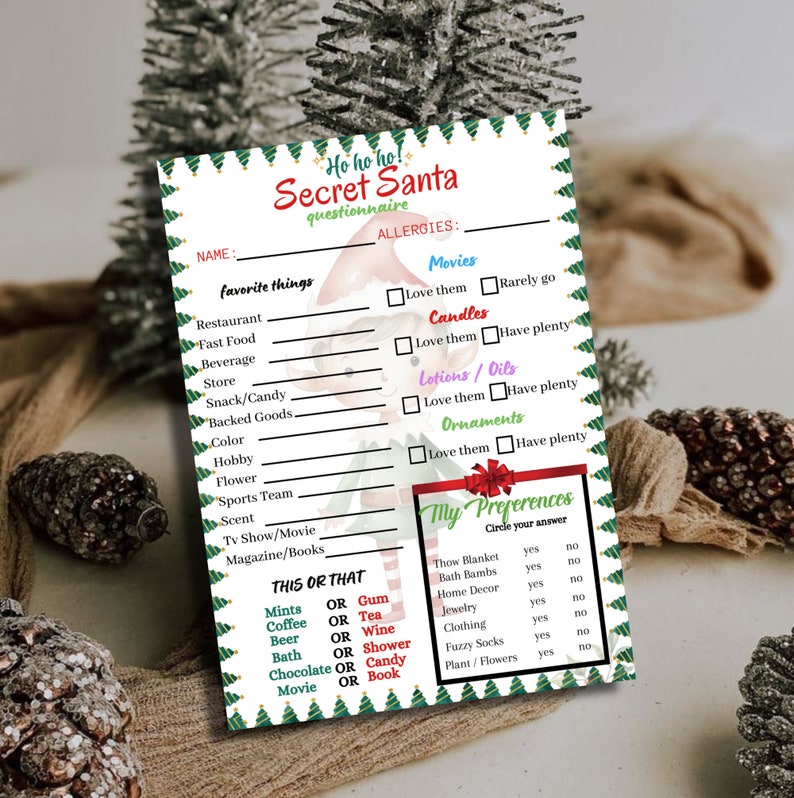 Good Secret Santa Gifts, Secret Santa Form, Secret Santa Wish List ...
