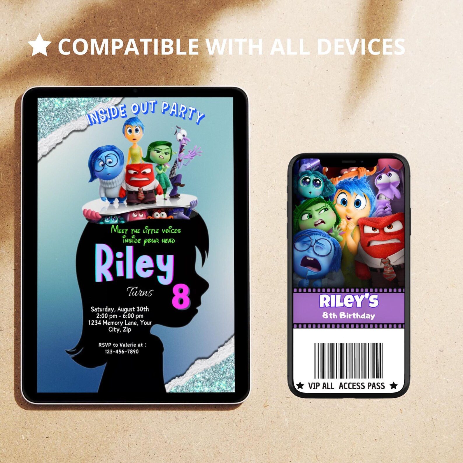 Inside Out Party Invitations, Inside Out 2, Inside Out Decor, Emotions ...