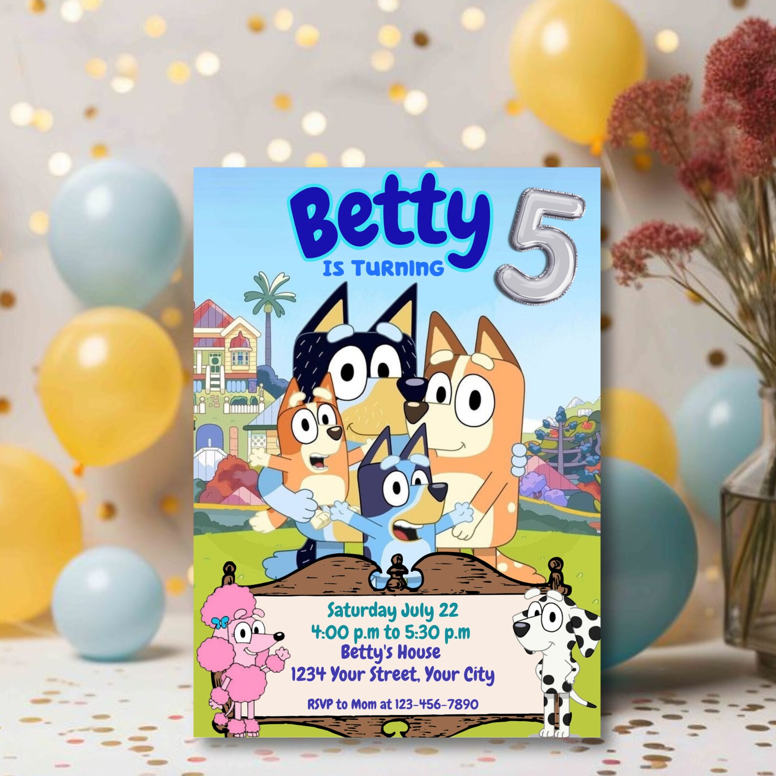 Bluey Invitation, Bluey Birthday, Bluey, Birthday Invitation, Digital ...