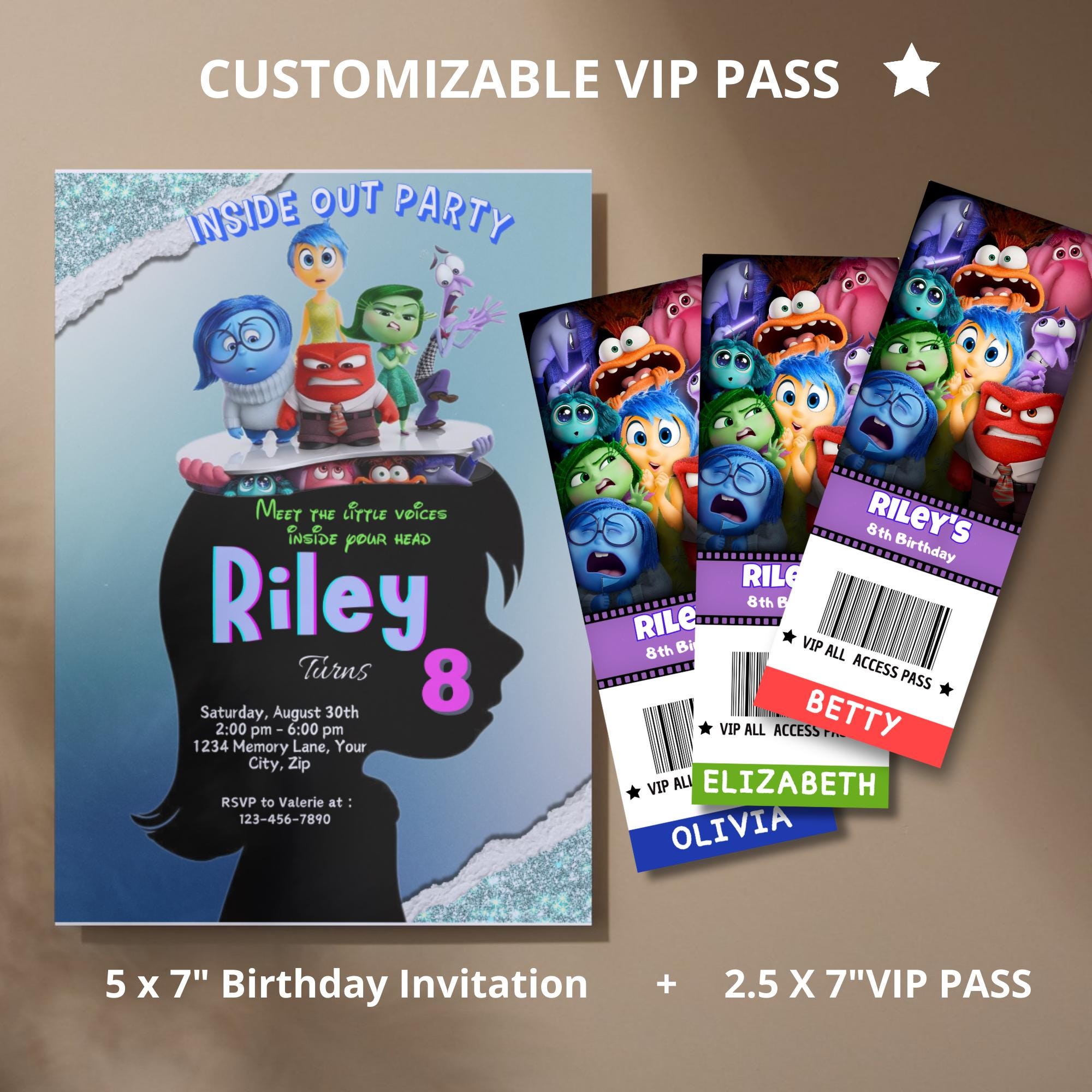 Inside Out Party Invitations, Inside Out 2, Inside Out Decor, Emotions ...