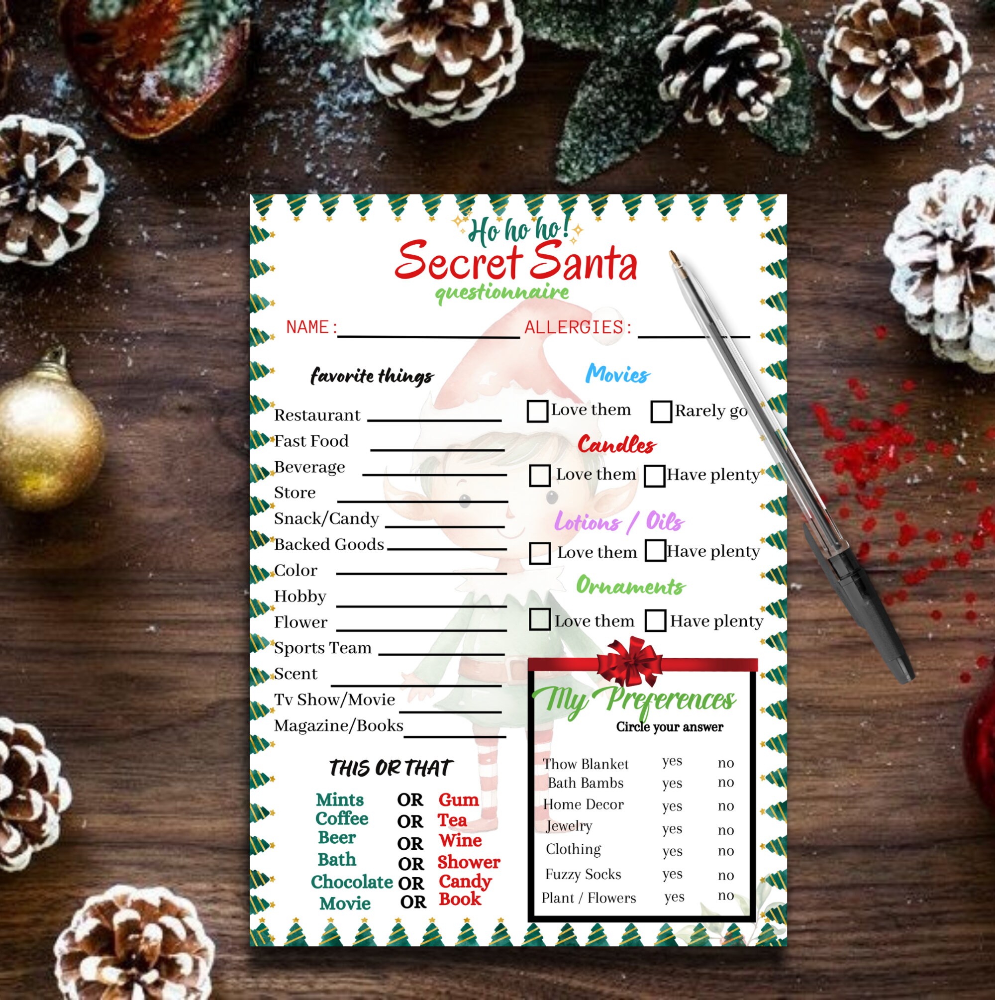 Good Secret Santa Gifts, Secret Santa Form, Secret Santa Wish List ...