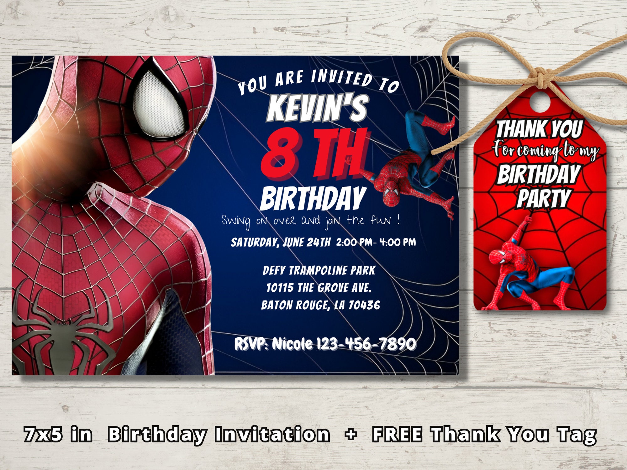 Editable Spider Man Birthday Invitation Template, Printable Birthday ...