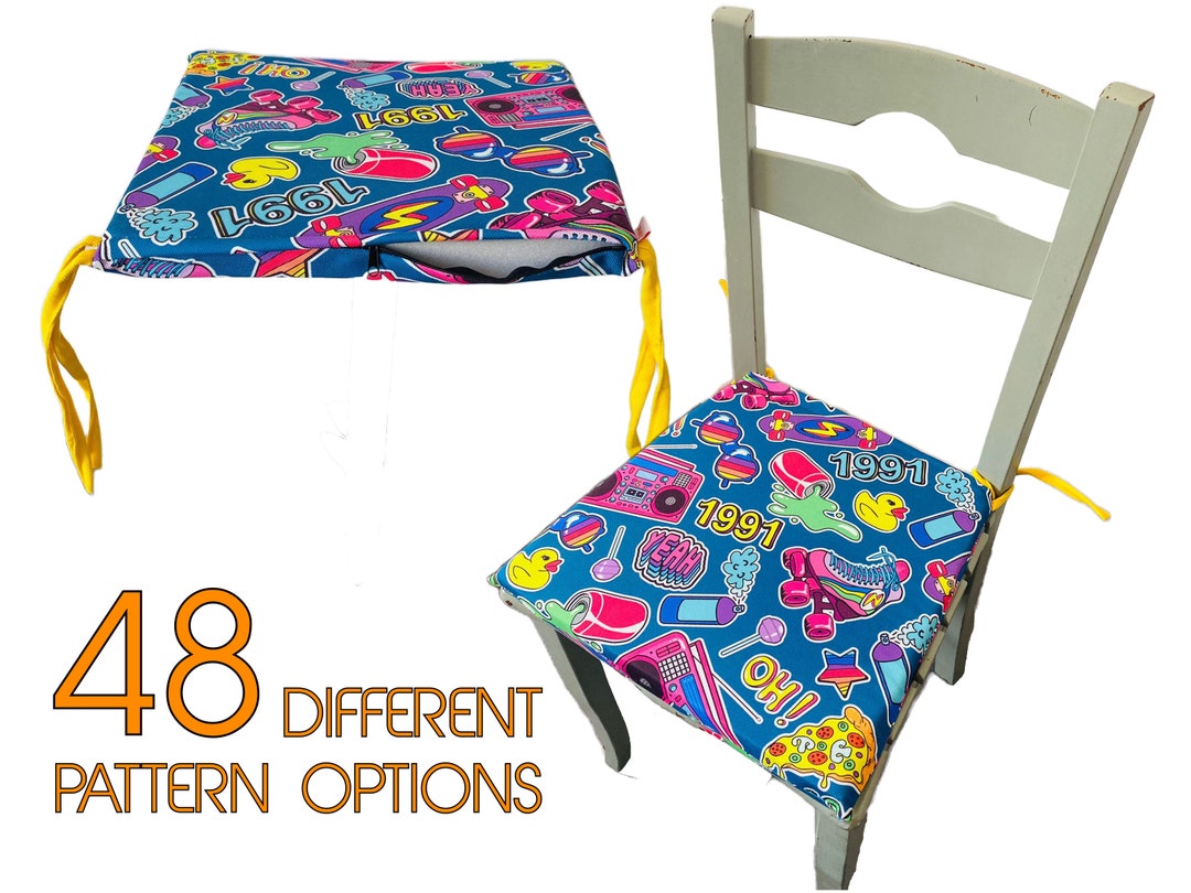 Dining Char Cushions With 90s Art Patterns for Home Decor, Kitchen Seat ...