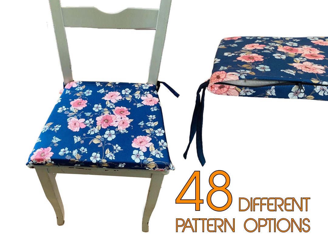 Spring Chair Cushions With Floral Patterns for Home Decor, Custom Sized ...