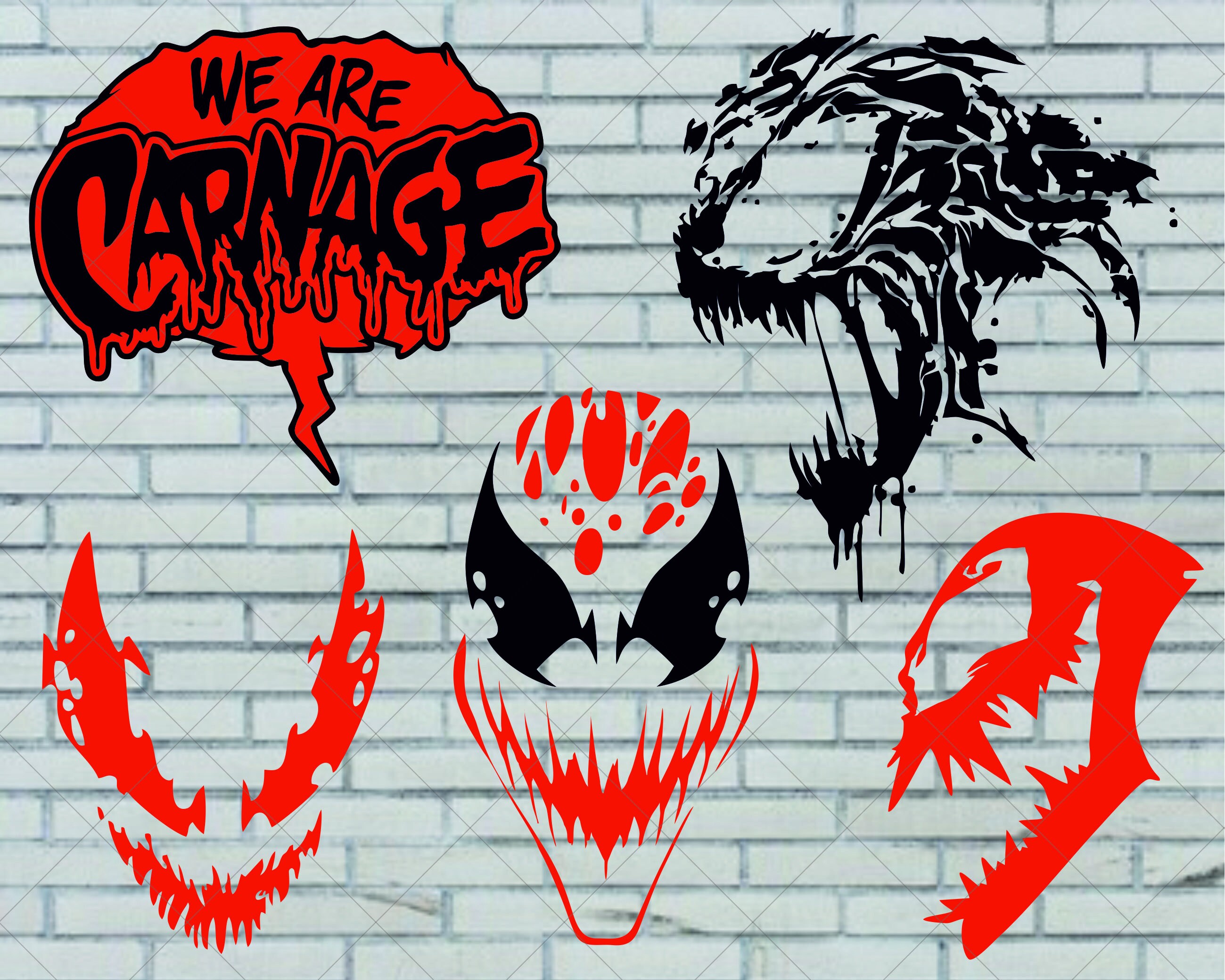 Carnage Svg Bundle Venom Svg Carnage Silhouette Carnage - Etsy