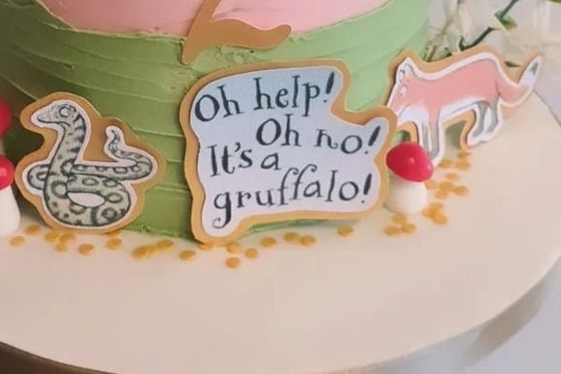 Gruffalo Inspired Card Cake Toppers AND 2 X Name & Age Topper - Etsy UK