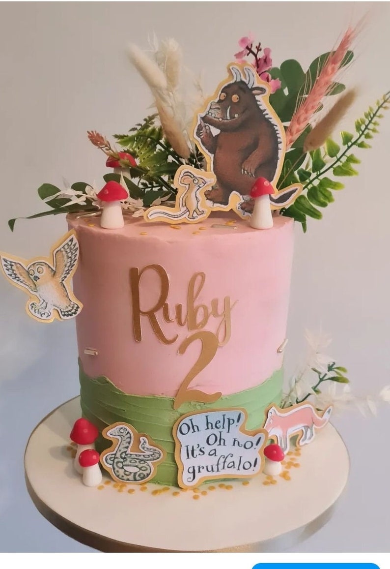Gruffalo Inspired Card Cake Toppers AND 2 X Name & Age Topper - Etsy UK