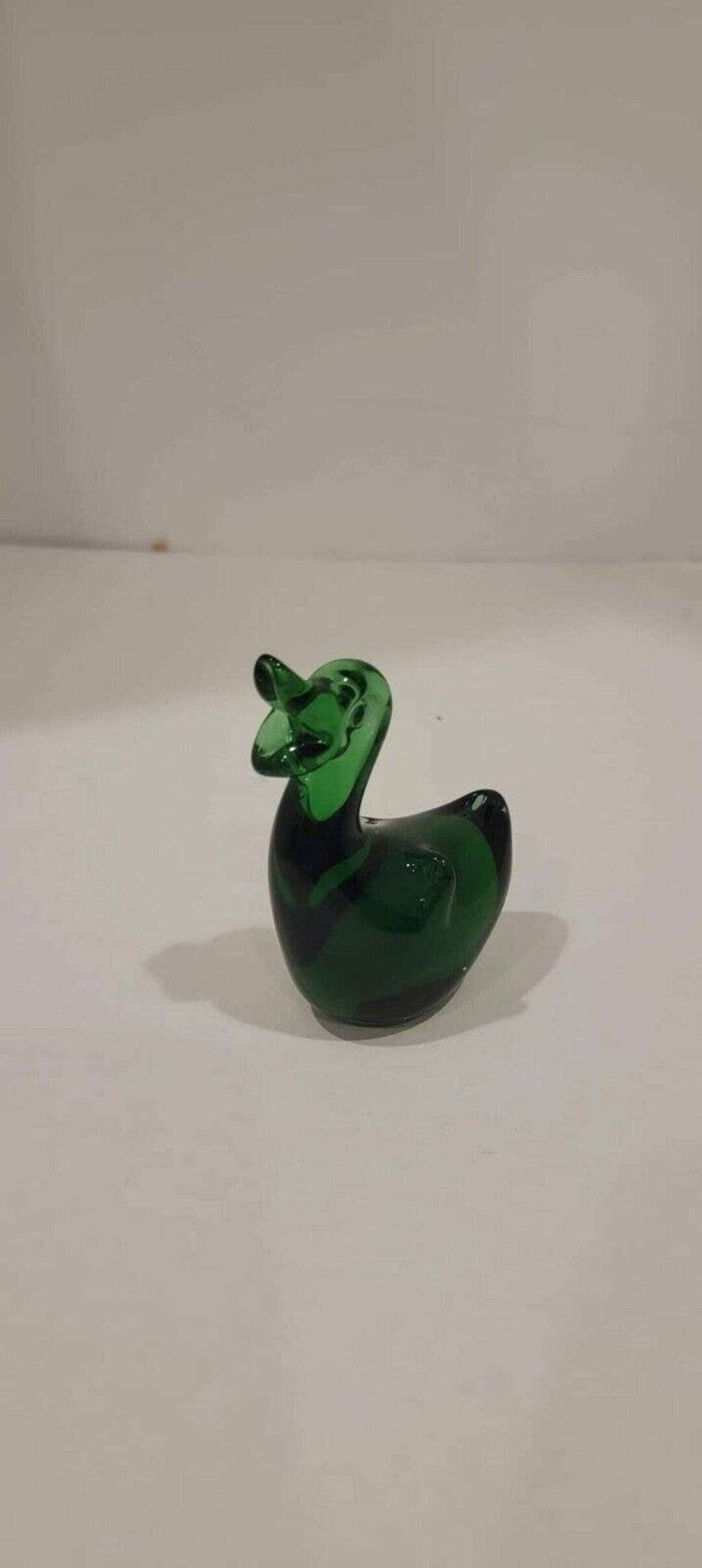 Vintage Handblown Art Glass Duck Figurine Green Glass - Etsy