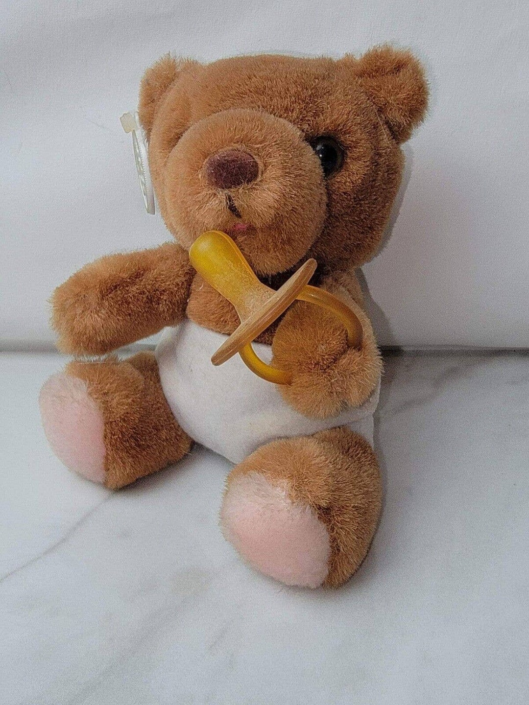 Vintage Russ Caress Soft Pets Baby Bibi Bear W/paci & Diaper - Etsy