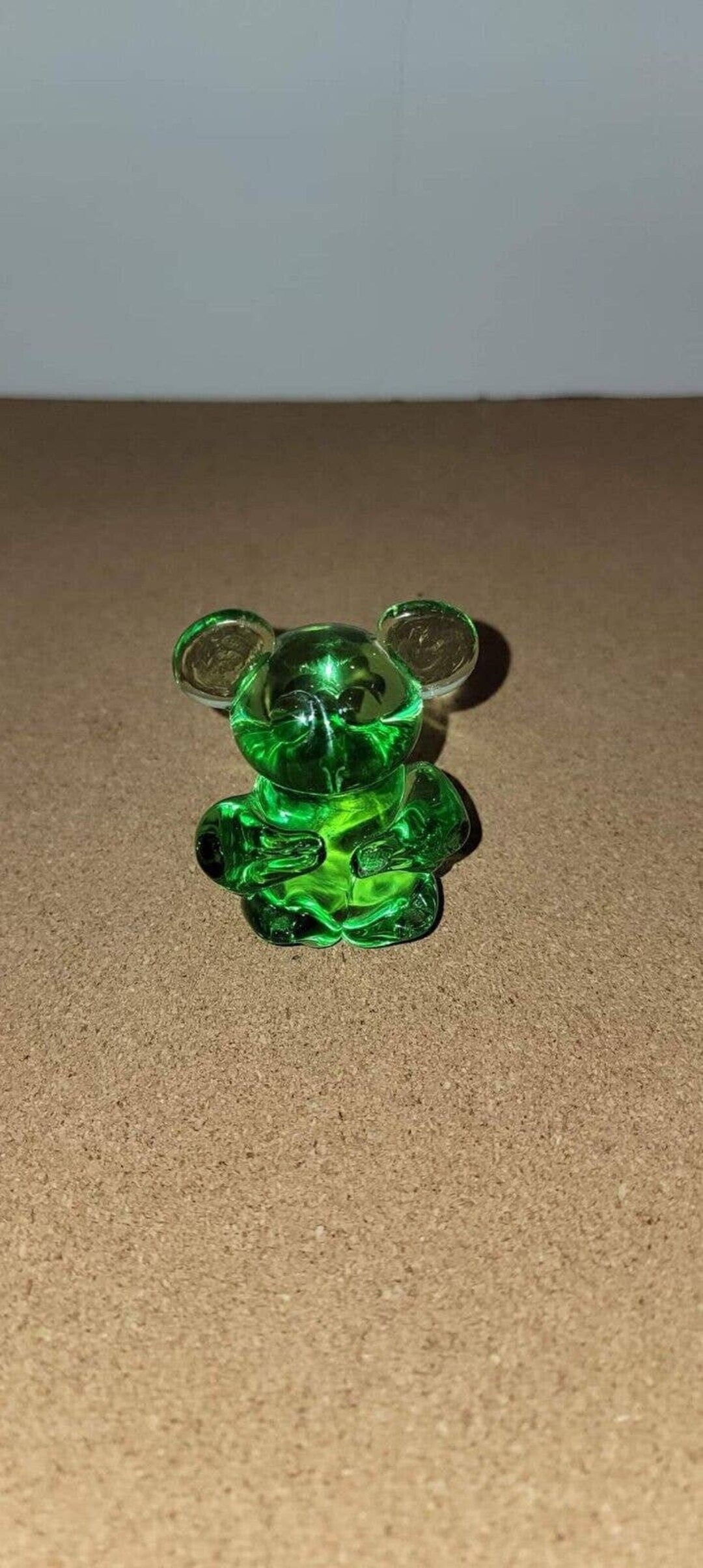Vintage Hand Blown Glass Mouse Figurine Paperweight Green Glass - Etsy