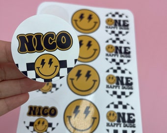 One Happy Dude Stickers Smiley Face Stickers Birthday - Etsy