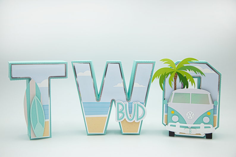 Surf 3D Letters Surf Birthday Surf Birthday Party Surf - Etsy