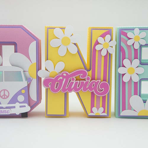 Groovy 3d Letters Groovy Girl Birthday Groovy Party Etsy