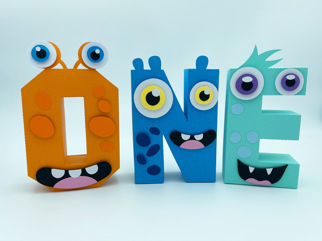 Cute Monsters 3D Letters, Monsters Birthday, 3D Letters, Cute Monsters ...