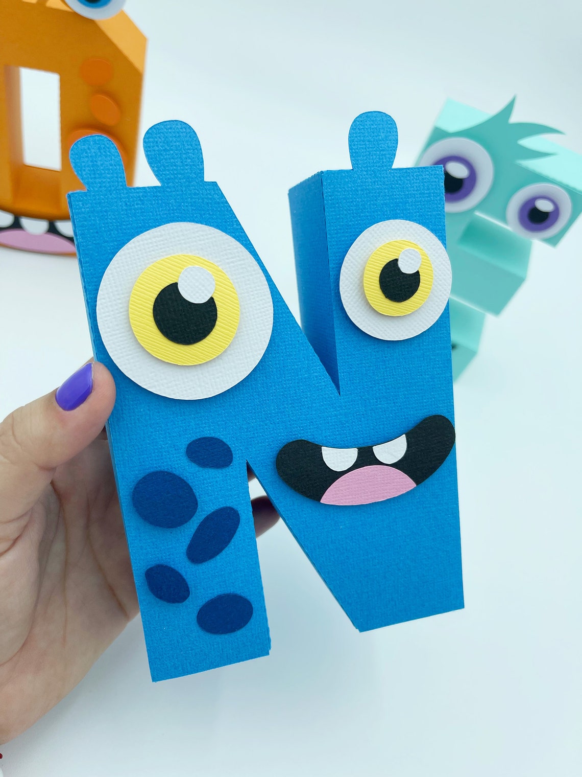 Cute Monsters 3D Letters Monsters Birthday 3D Letters Cute - Etsy