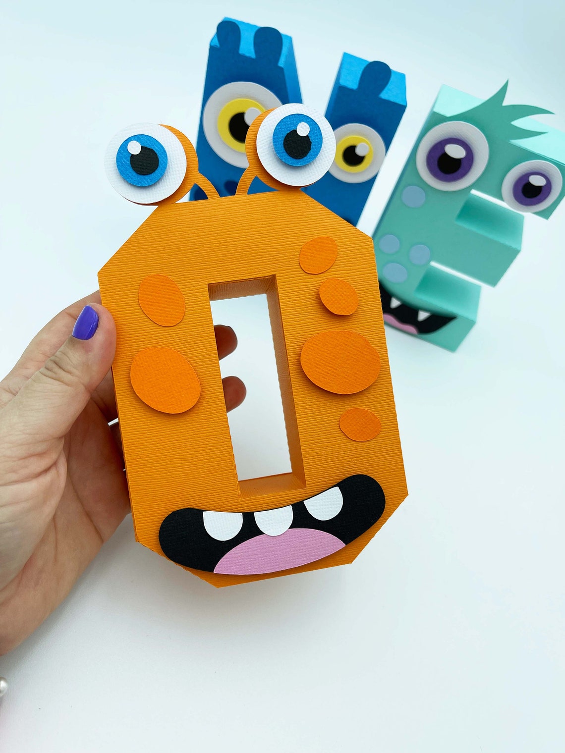 Cute Monsters 3D Letters Monsters Birthday 3D Letters Cute - Etsy