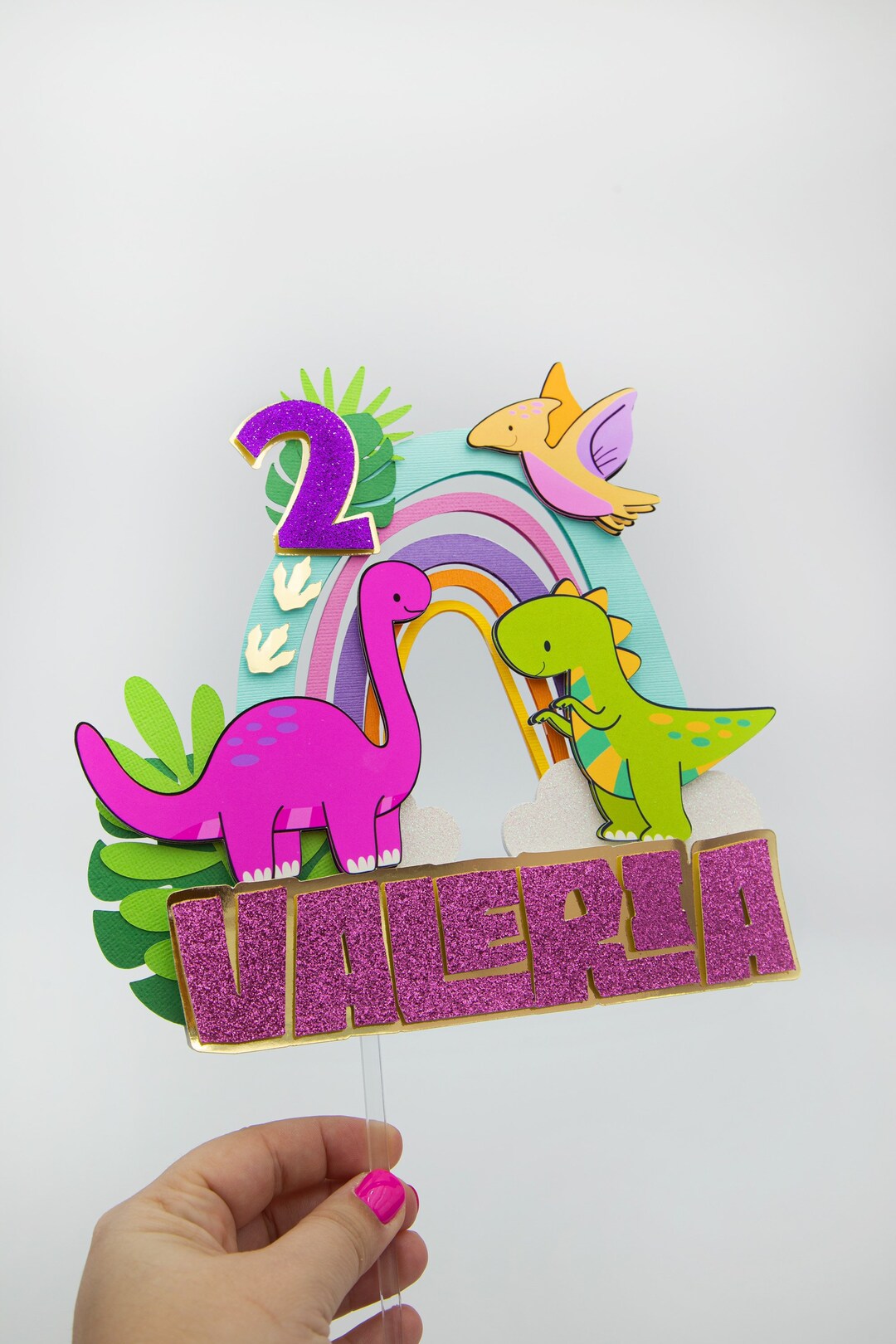 Dinosaur 3D Cake Topper Cute Dinosaur Cake Topper Rainbow - Etsy
