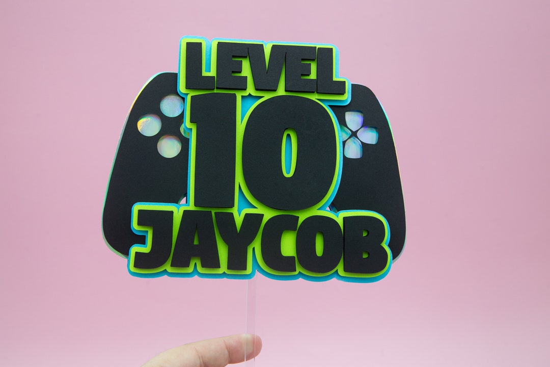 Gamer Cake Topper, Gamer Topper, Gamer Birthday, Level up Birthday ...