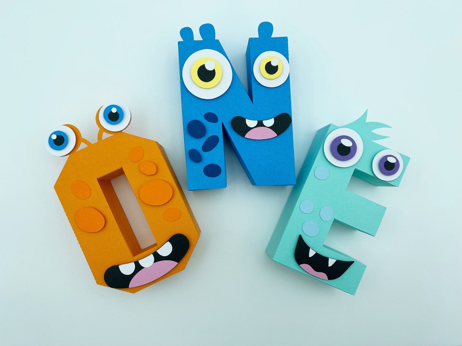 Cute Monsters 3D Letters Monsters Birthday 3D Letters Cute - Etsy