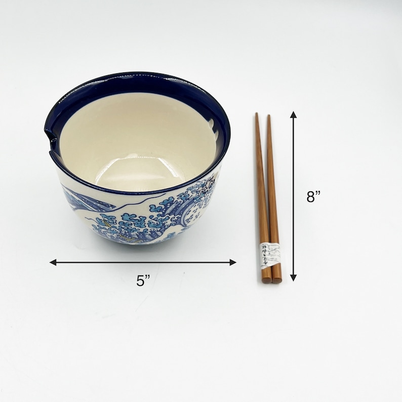 5" Japanese Ramen Udon Noodle Bowl With Chopsticks Gift Set, Floral ...