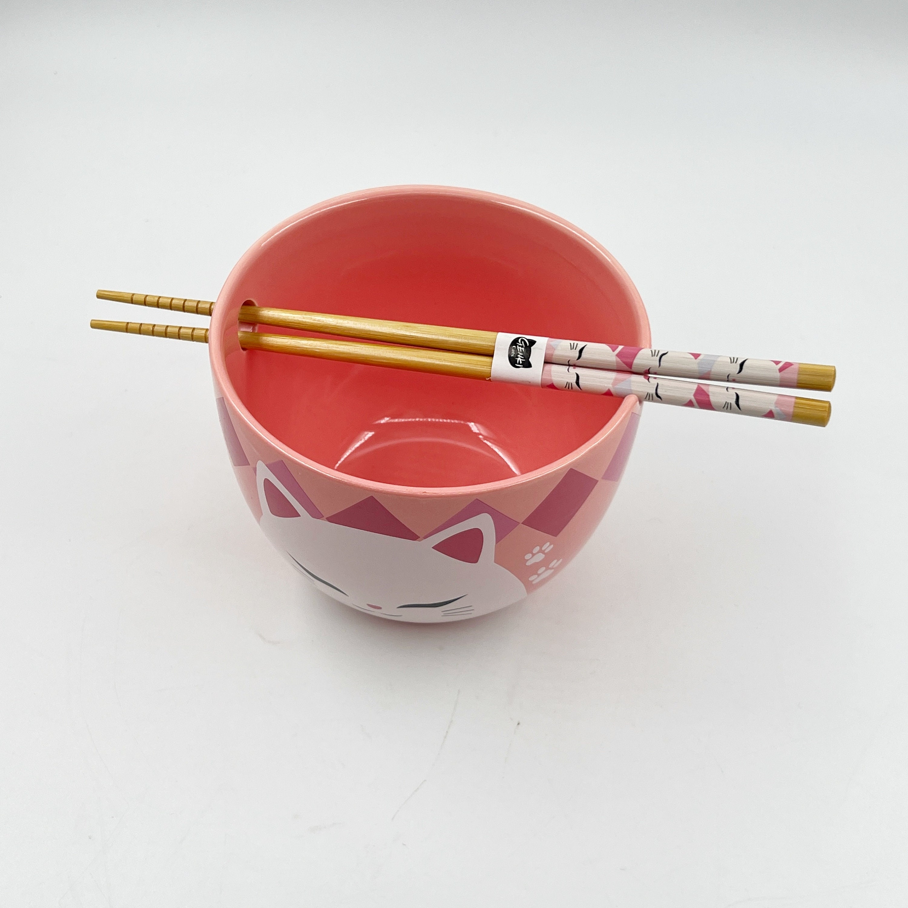 5 Japanese Ramen Udon Noodle Bowl With Chopsticks Gift Set, Ceramic ...