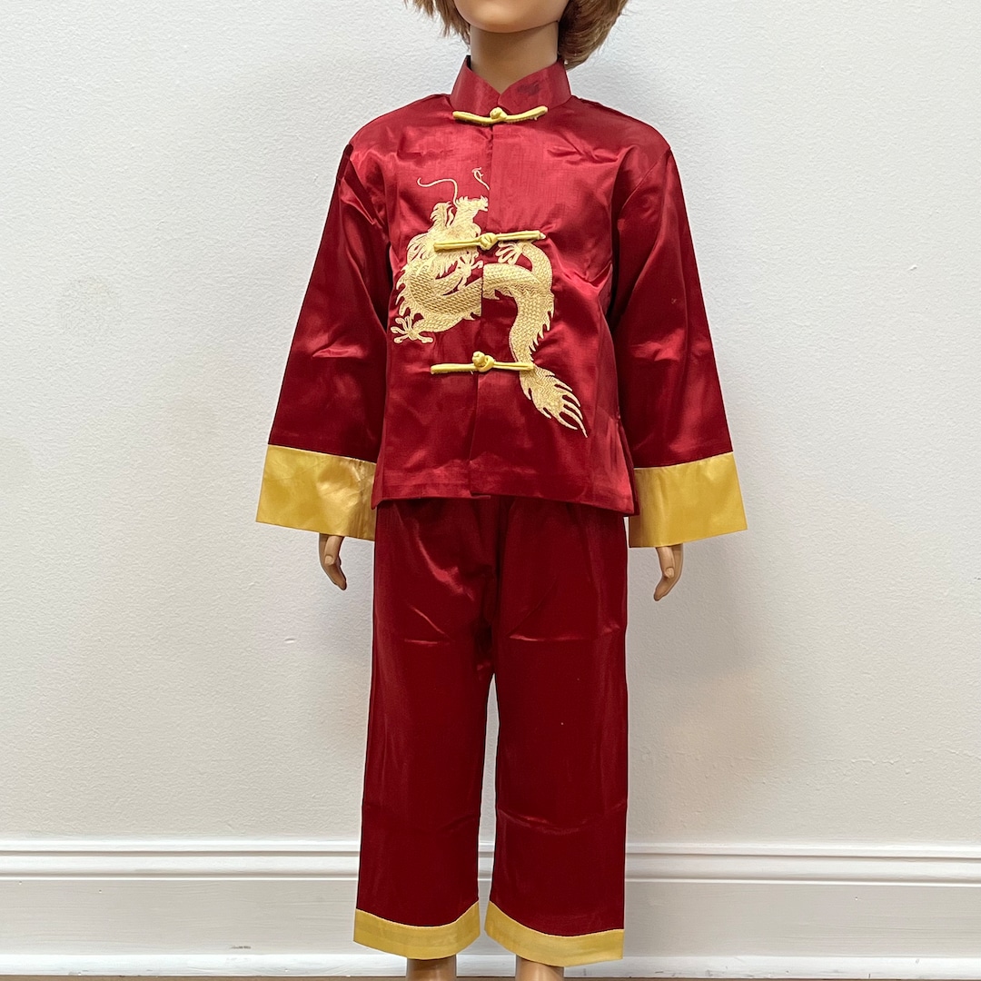 Boy's Satin Cheongsam Outfit, Chinese Dragon Costume, Lunar New Year - Etsy
