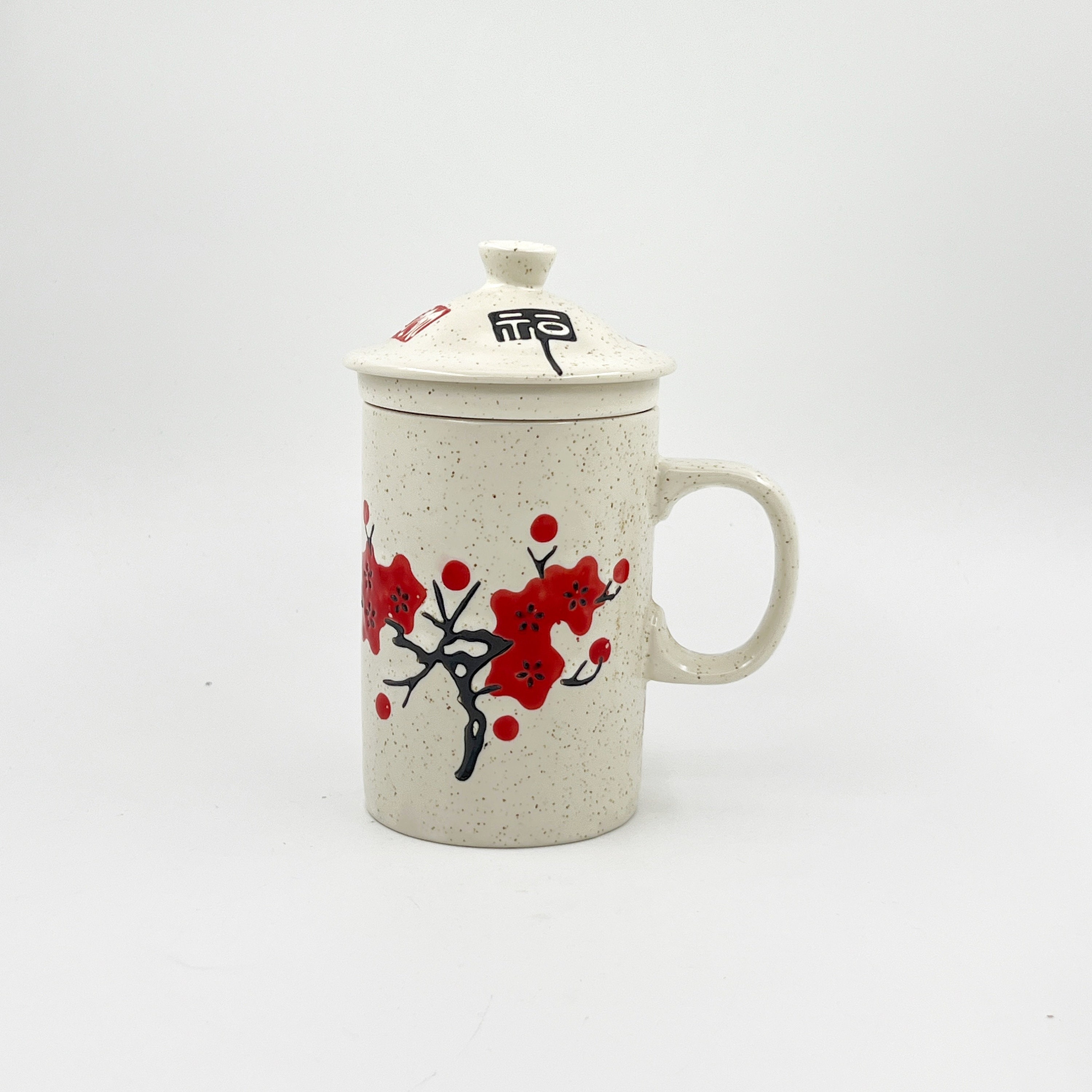 Chinese Character and Dragon Ceramic Tea Cup Mug 10 Fl Oz, 3 Piece Tea ...