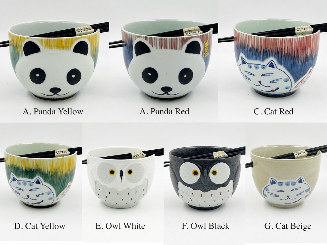 Japanese Ramen Udon Noodle Bowl With Chopsticks Gift Set, Ceramic Bowl ...