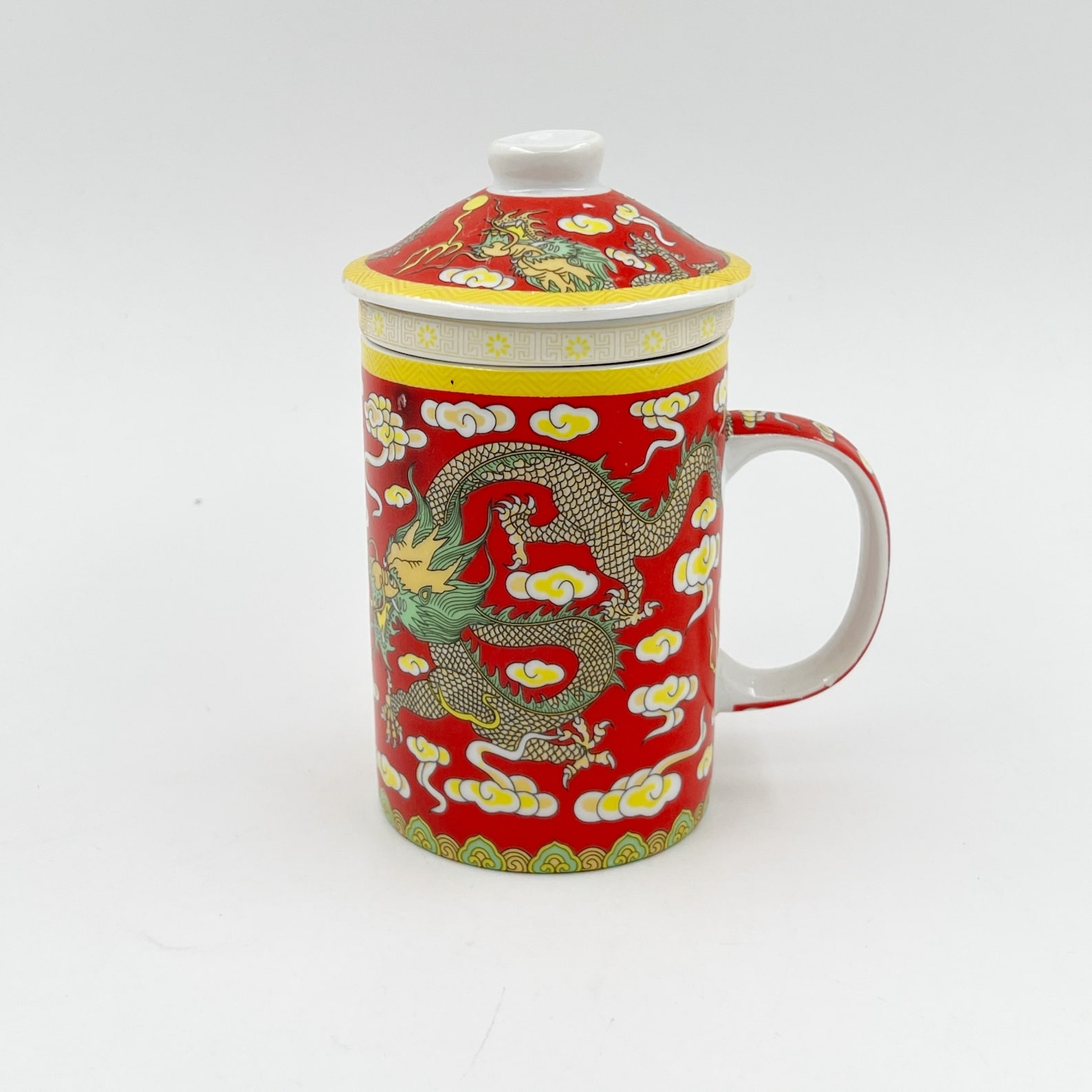 Vintage Style Chinese Loyal Dragon Ceramic Tea Cup Mug 10 Fl Oz, 3 ...