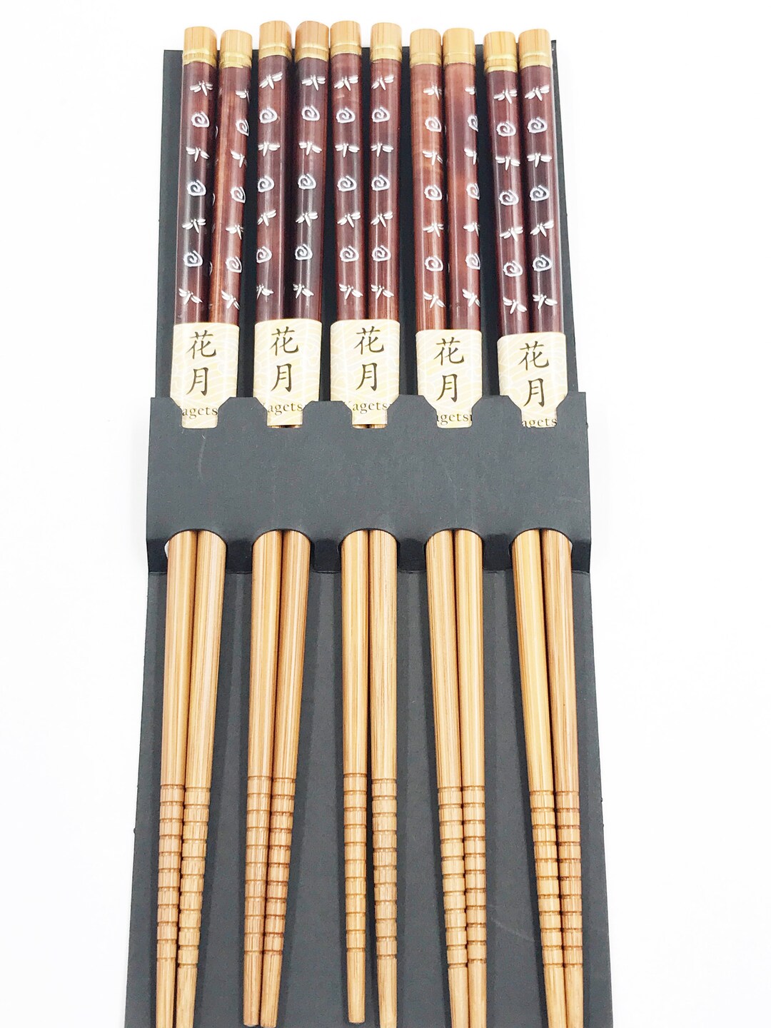 Japanese Minimal Style Chopstick 5 Pairs, Luck Cat Wooden Chopsticks ...