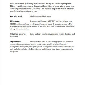 Montessori Biotic Vs Abiotic Cards - Etsy