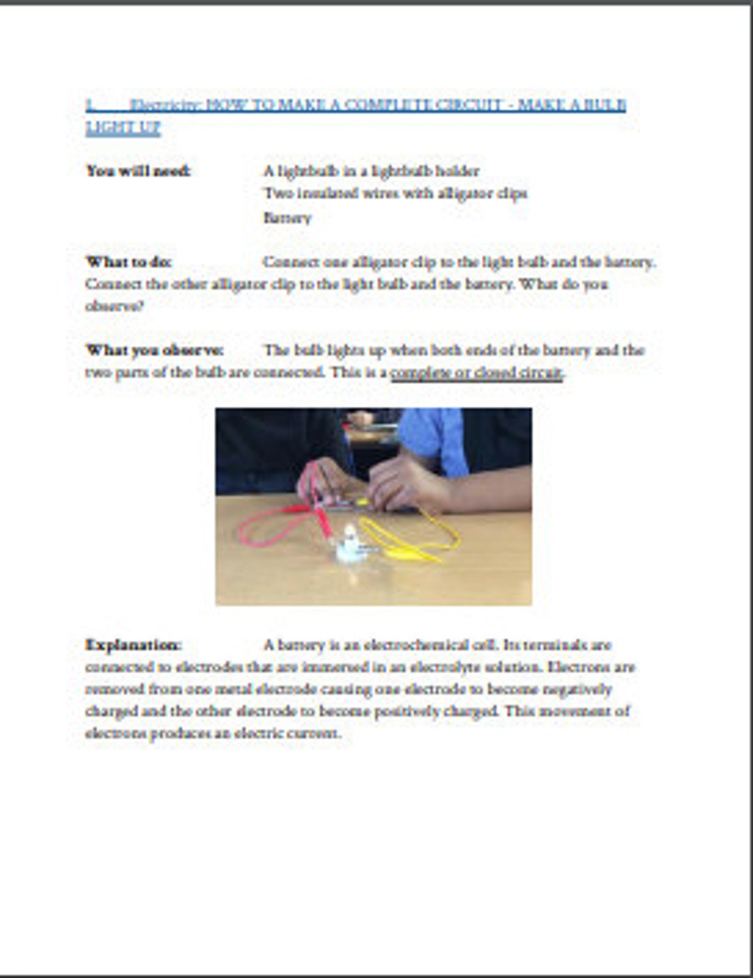 Montessori Electricity Experiment Cards - Etsy