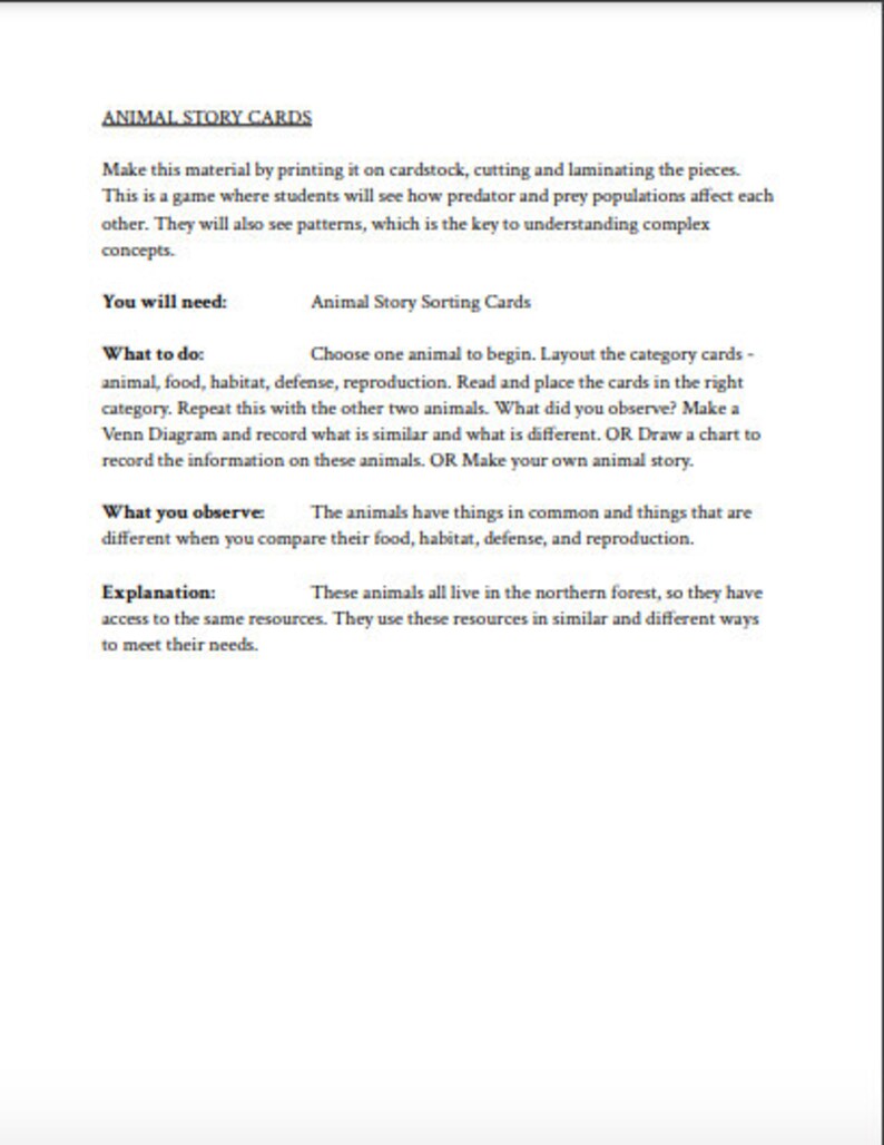 Montessori Animal Stories Cards - Etsy