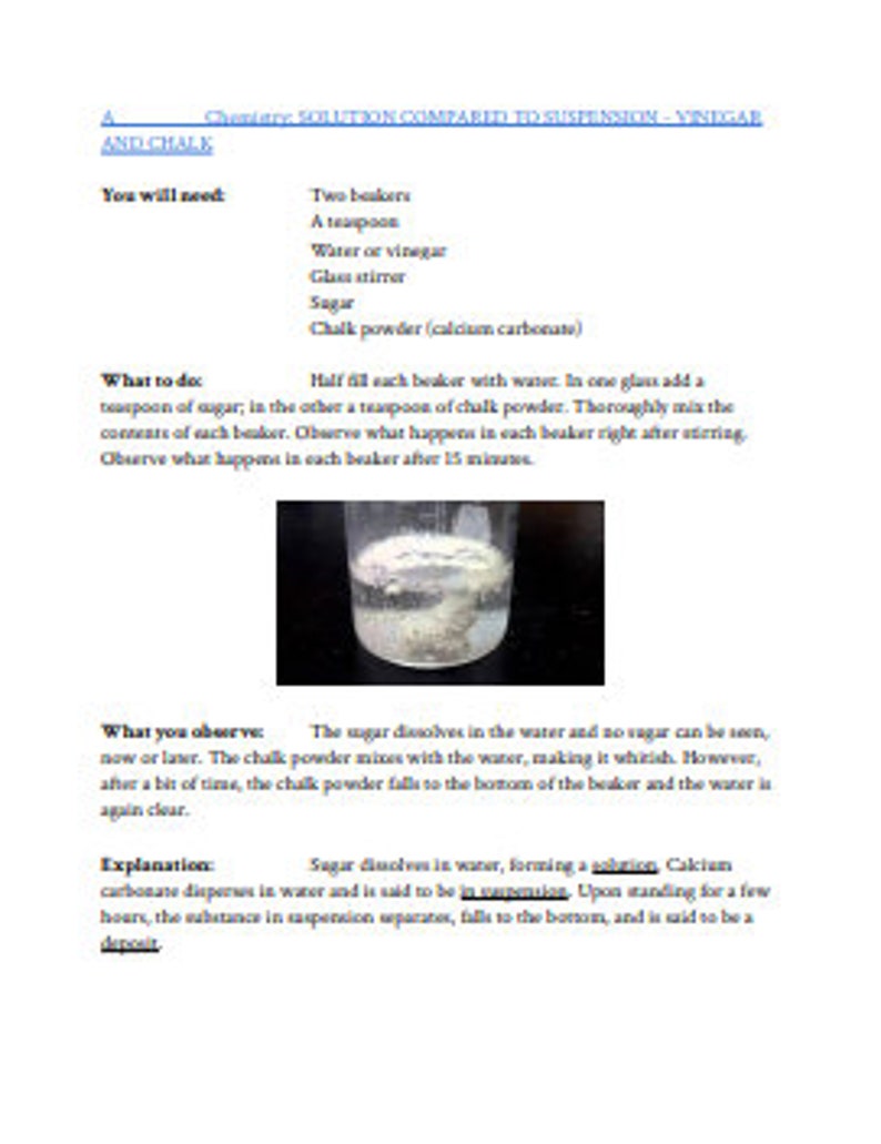 Montessori Chemistry Experiment Cards - Etsy