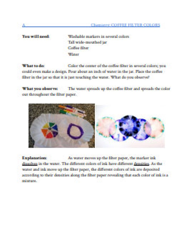 Montessori Chemistry Experiment Cards - Etsy