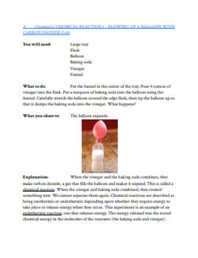 Montessori Chemistry Experiment Cards - Etsy