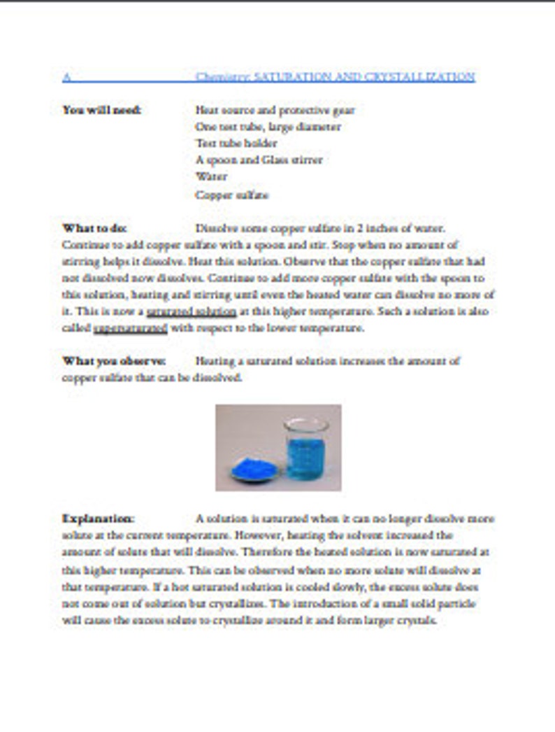 Montessori Chemistry Experiment Cards - Etsy