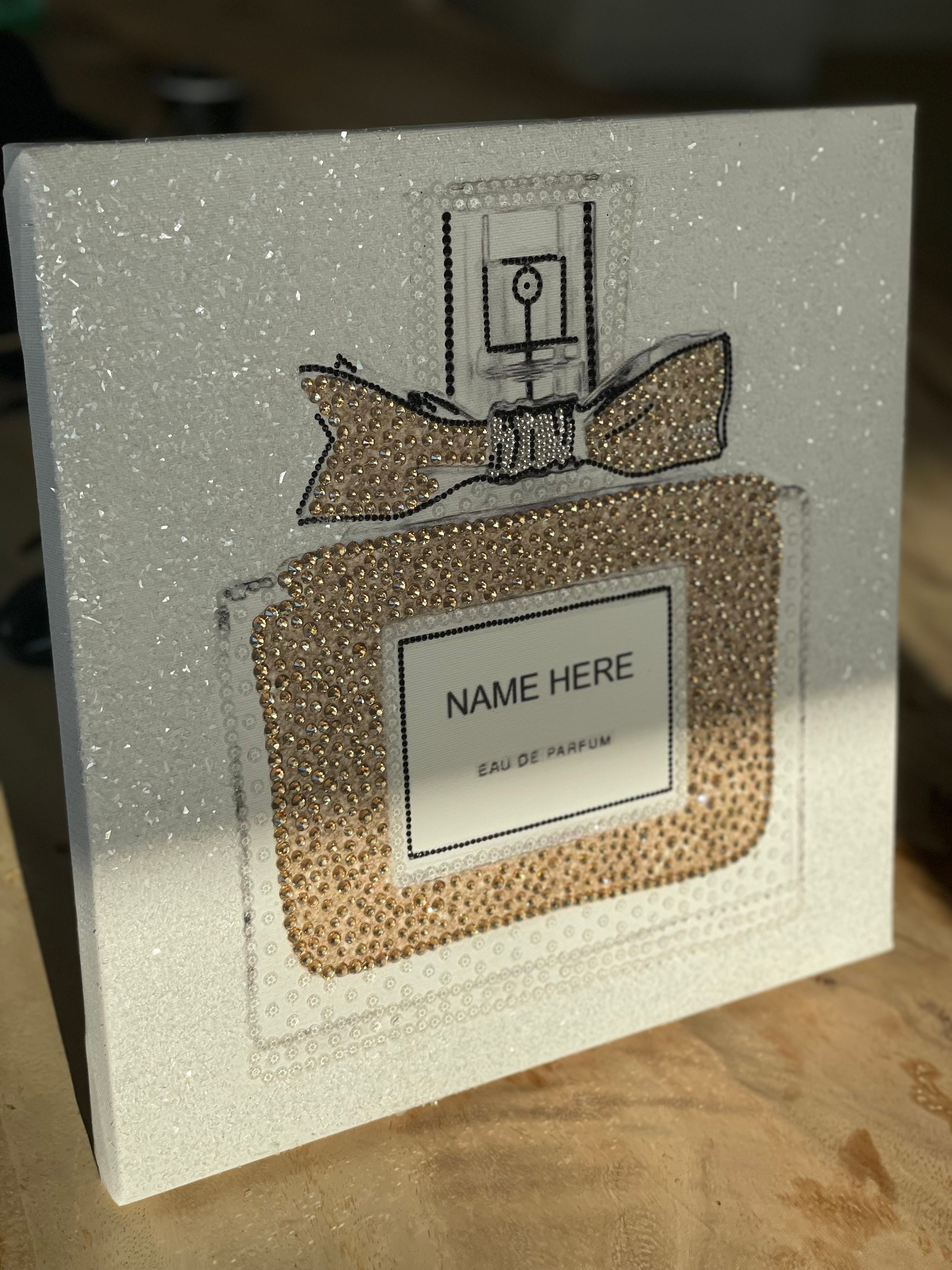 Perfume Bottle/fashion Canvas/name Canvas Crystals - Etsy